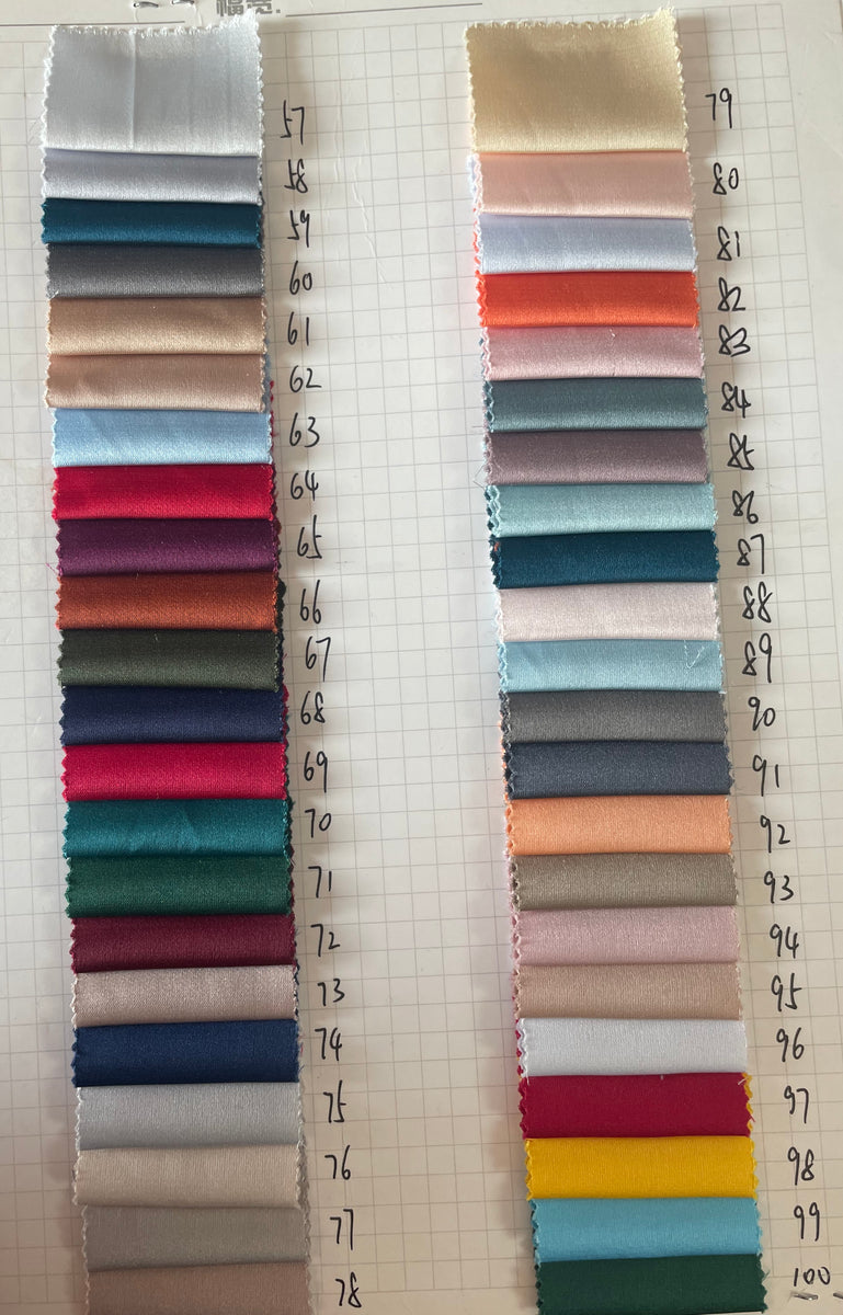 Thin Satin Colour Chart – WeddingConfetti