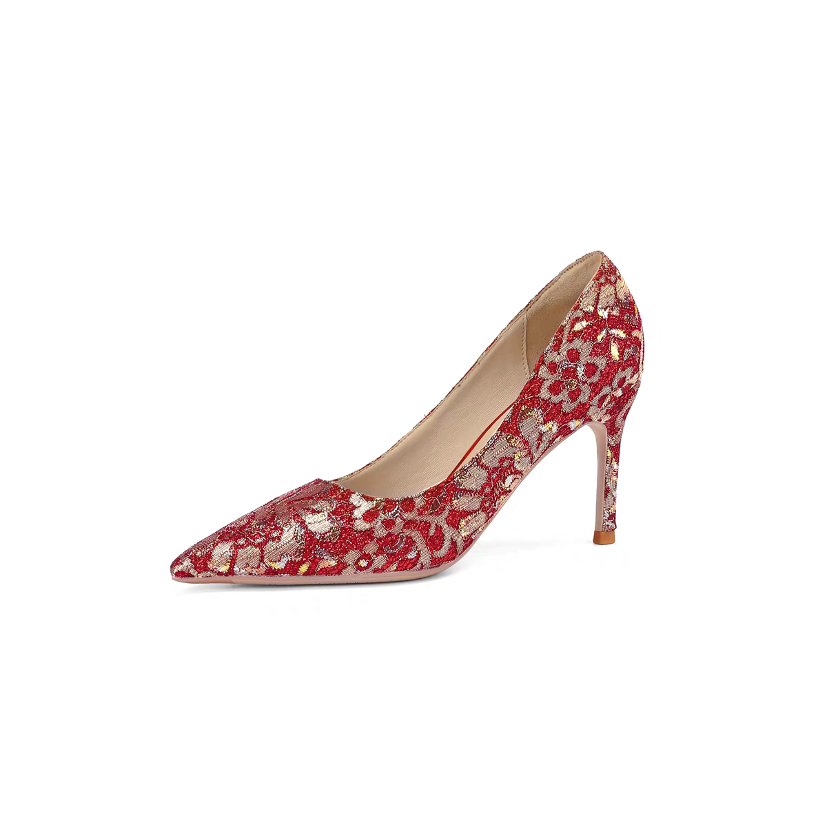The Hong Oriental Red Floral Heels – WeddingConfetti